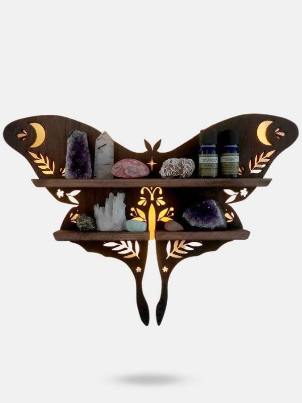 Luna moth lamp crystal shelf | Metaphysical Store